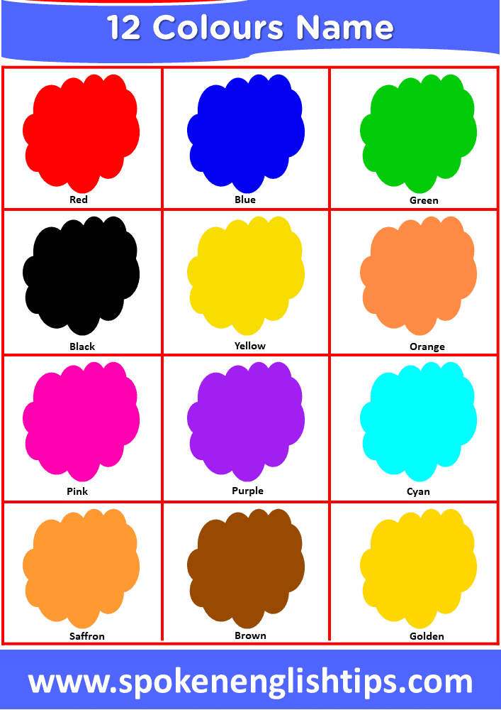 12 Colours Name Examples