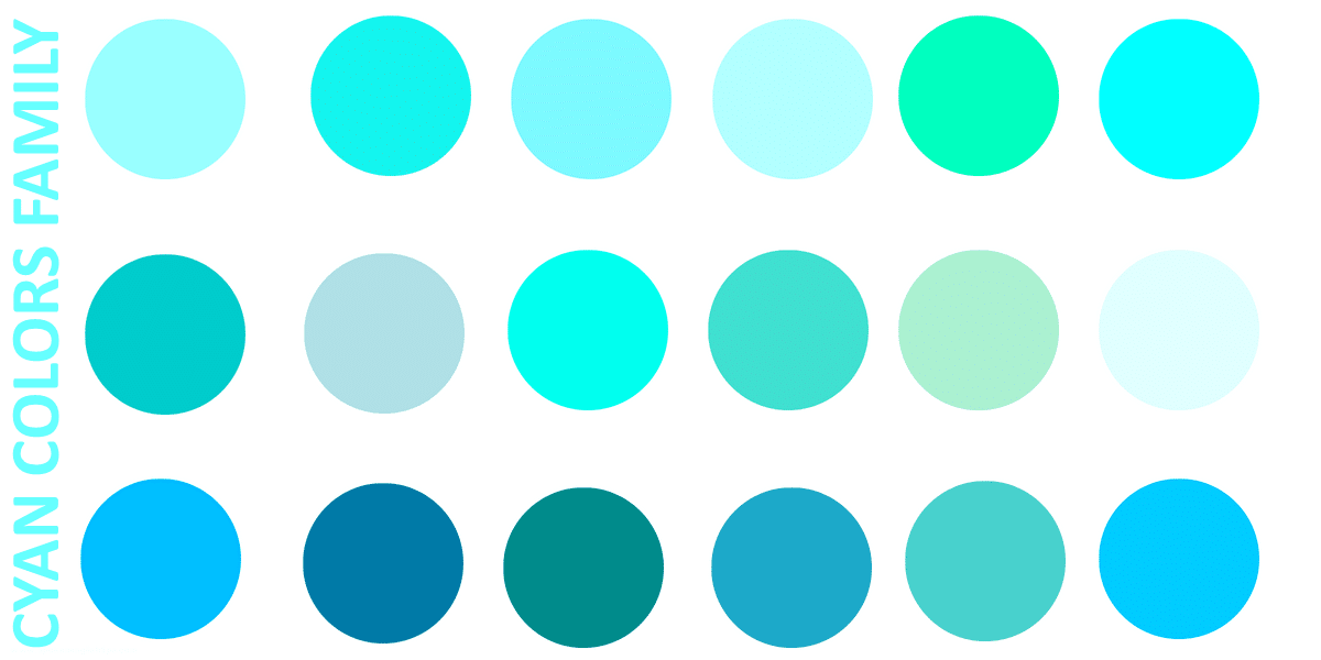 Shades Of Cyan Color Names What Color Is Cyan With Examples Shades Of Cyan Color Names What Color Is Cyan With Examples