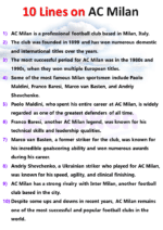 10 Lines On Milan, Facts