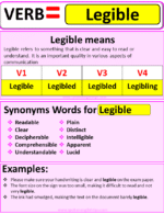 Forms Of Legible – Past Tense, Past Participle V1 V2 V3 Form Of Legible ...