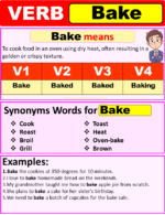 Bake Verb Forms – Past Tense Of Bake Past Participle & V1 V2 V3 V4