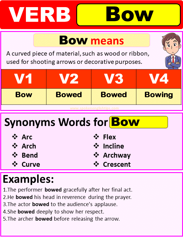 Bow Verb Forms Past Tense Of Bow Past Participle V1 V2 V3 V4 June Bow Verb Forms Past Tense Of Bow Past Participle V1 V2 V3 V4 June