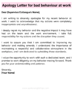 Apology Letter For Bad Behaviour At Work