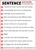 100 Sentence With Me For Kindergarten