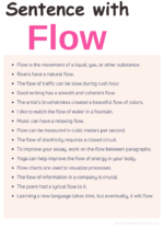 A Sentence With Flow, Sentence With Flow, Flow In A Sentence Examples