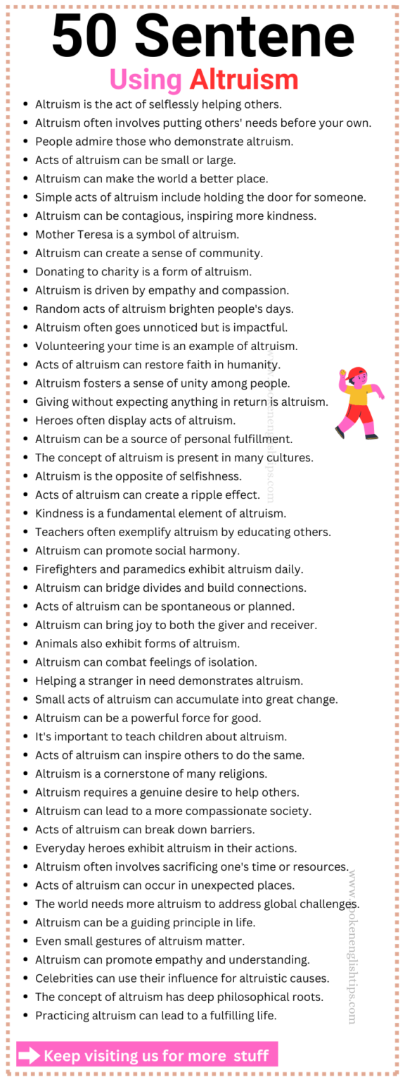 Sentence Using Altruism