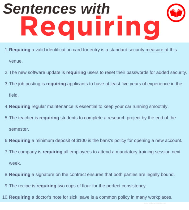 Requiring In A Sentence