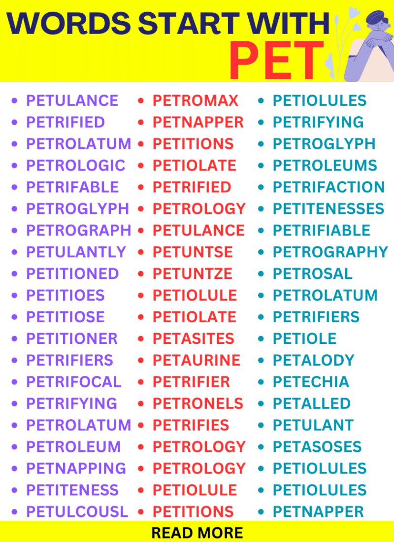 201 Words Start With Pet