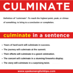 Culminate In A Sentence: Examples