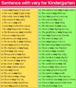 100 Sentence With Very For Kindergarten