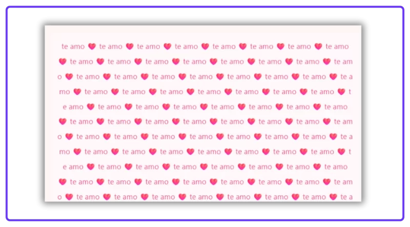 Scrolling Text I Love You Copy Paste